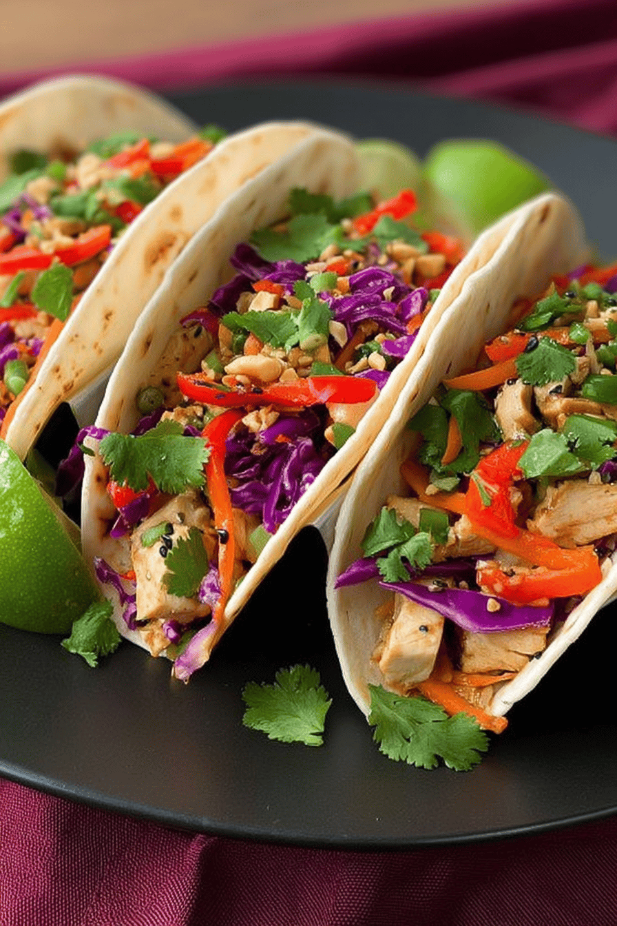 Thai Chicken Tacos Recipe With Creamy Peanut Sauce 2024