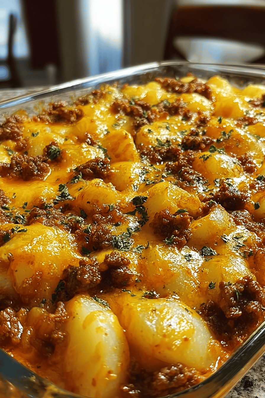 Cheesy Ground Beef And Potatoes Casserole Recipe For Dinner