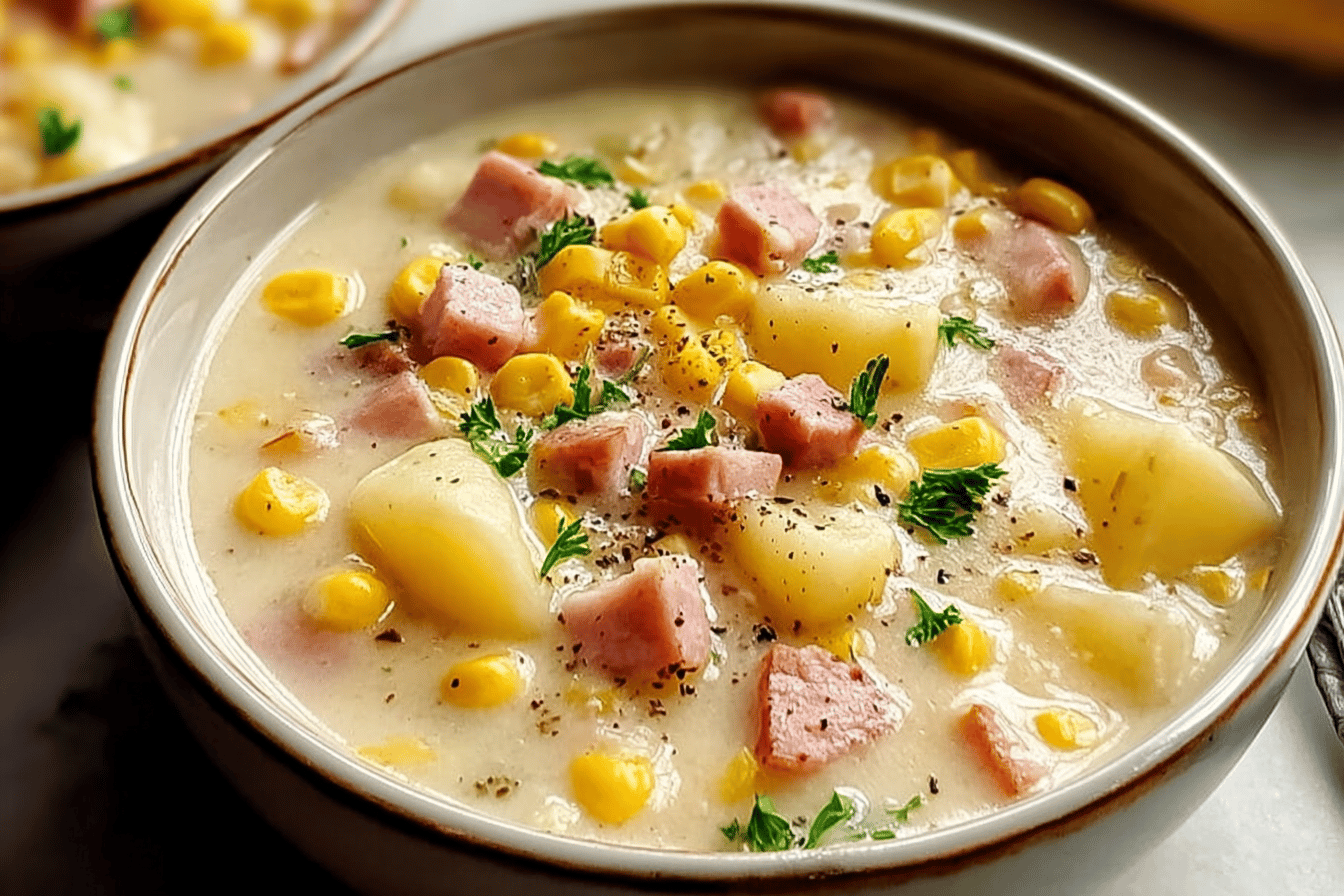 Ham Corn Chowder Recipe With Creamy Hearty Flavors