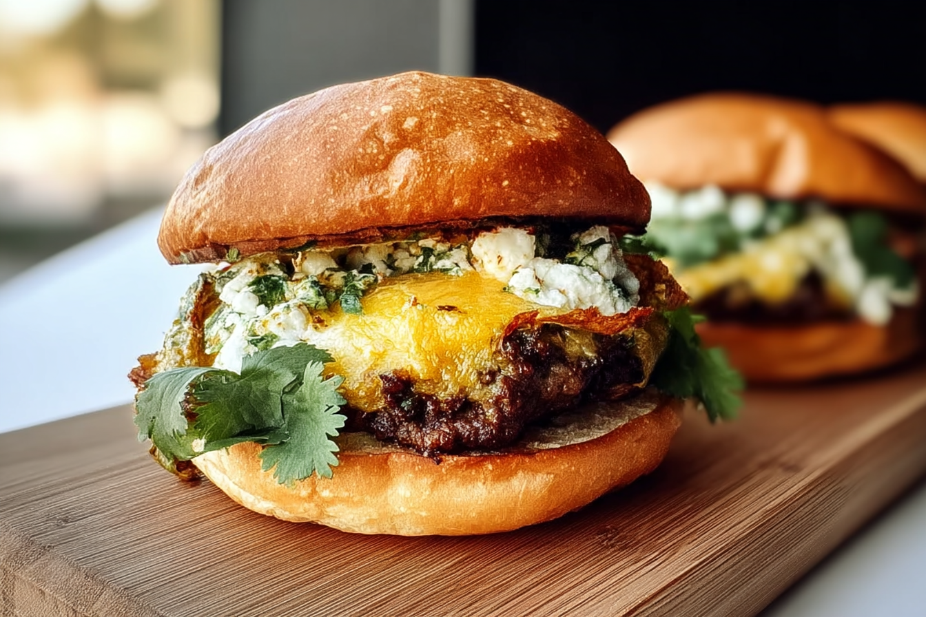 Poblano Popper Burger Recipe With Creamy Cheese And Heat